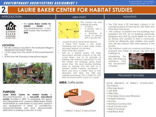 LAURIE BAKER CENTER FOR HABITAT STUDIES, DESIGN ANALYSIS | PDF