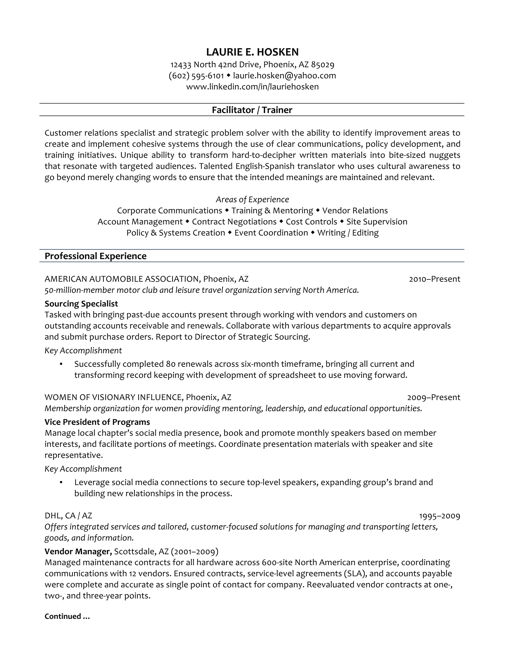 Laurie Hosken Resume | PDF | Air Travel | Travel Type