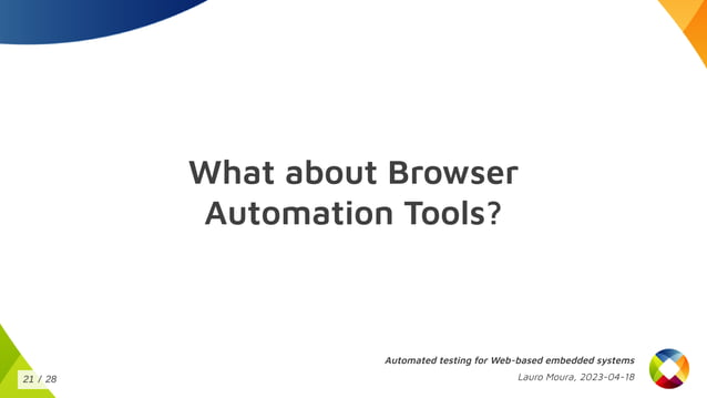 Automated Testing for Web-based Systems on Embedded Devices | PPT