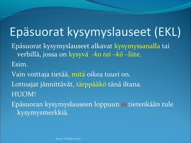 Lause, virke, päälause ja sivulause | PPT