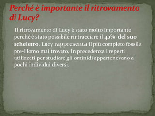 L’australopiteco lucy | PPTX