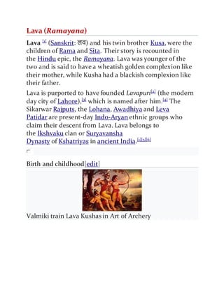 Lava kusha myths @google.com. | PDF