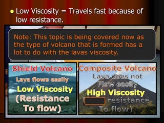 Lava and Viscosity Earth Science Lesson PowerPoint | PPTX