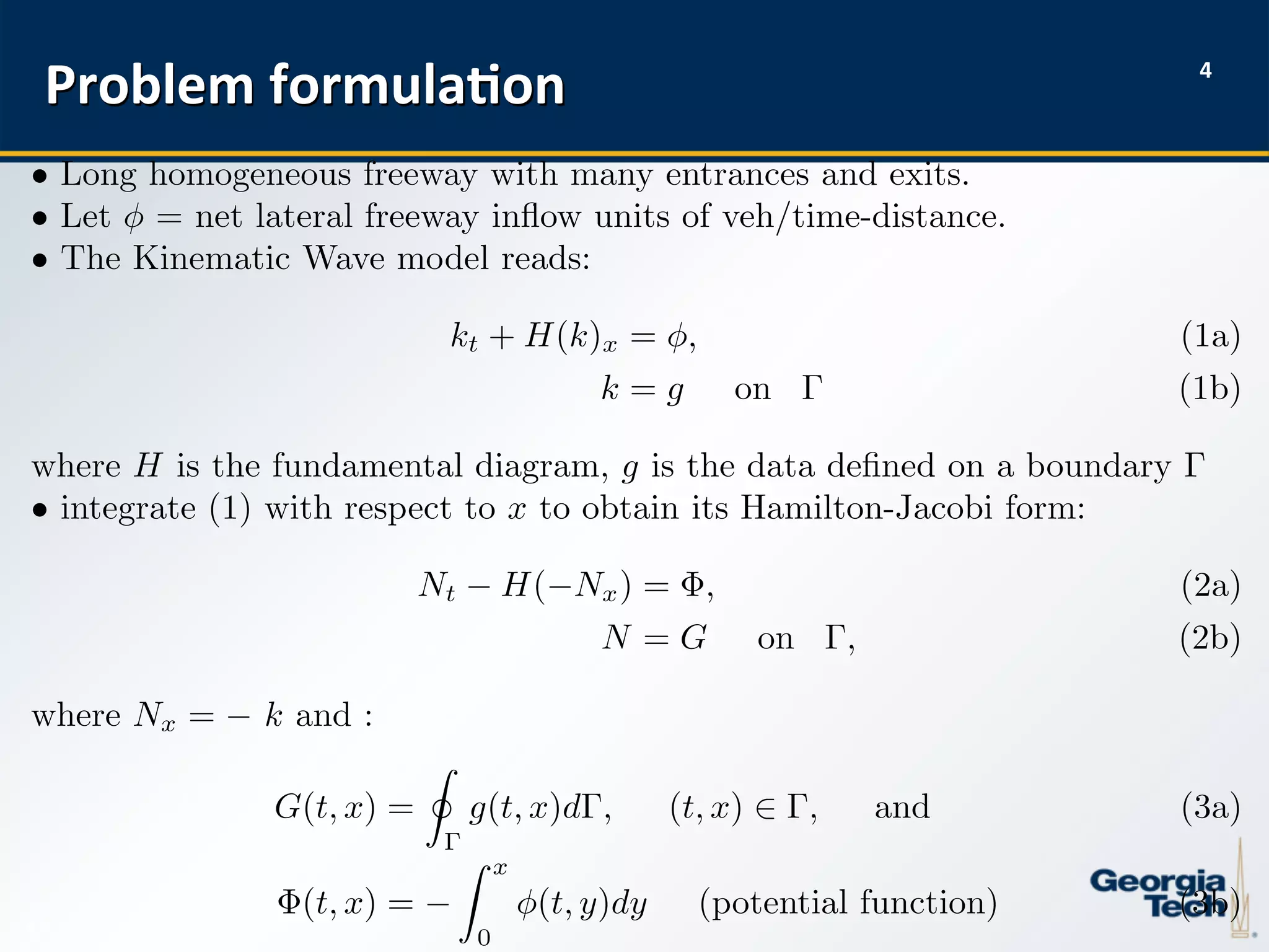 The impact of source terms in the variational representation of traffic ...