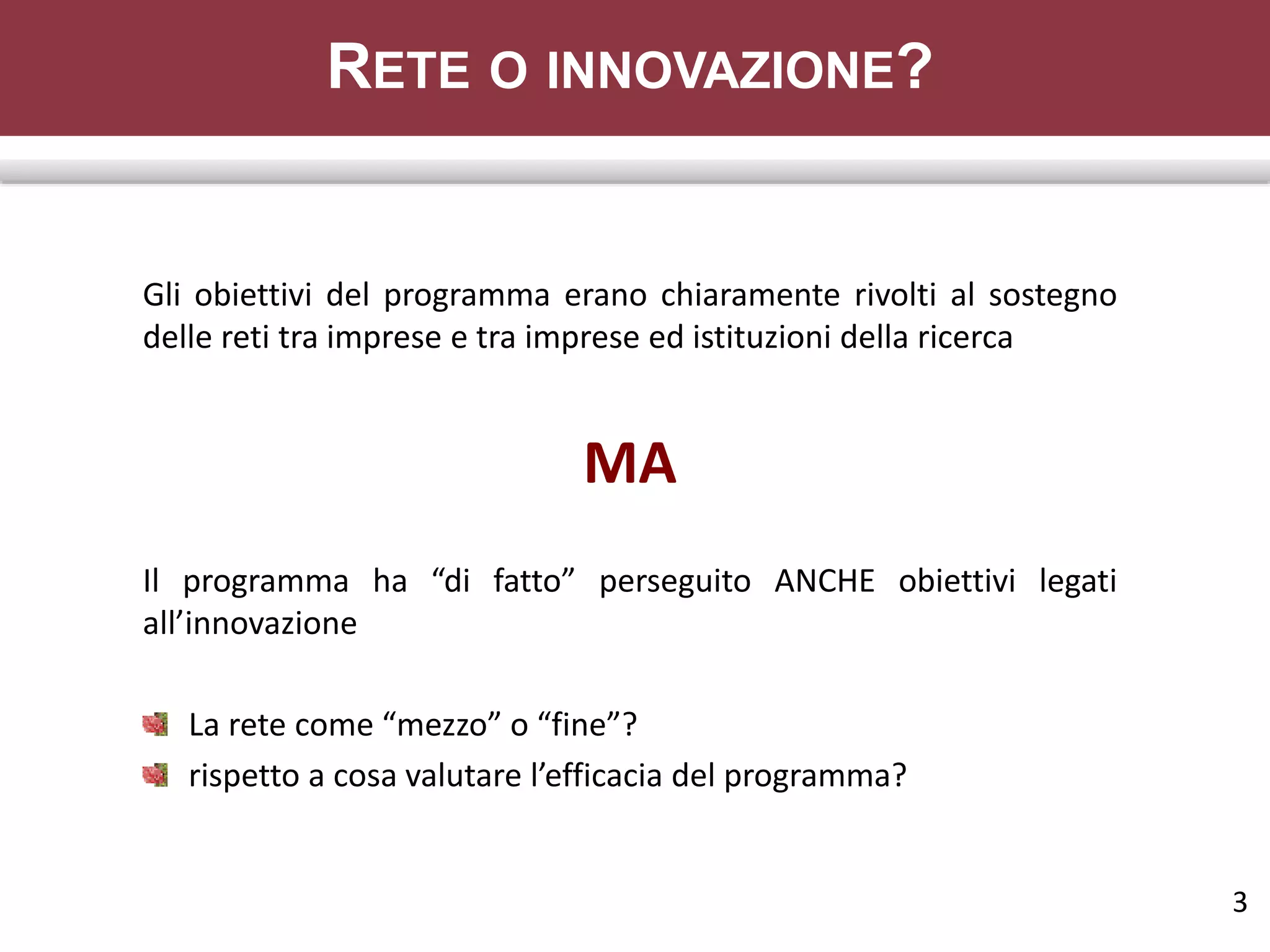 La valutazione del programma DRIADE | PPT