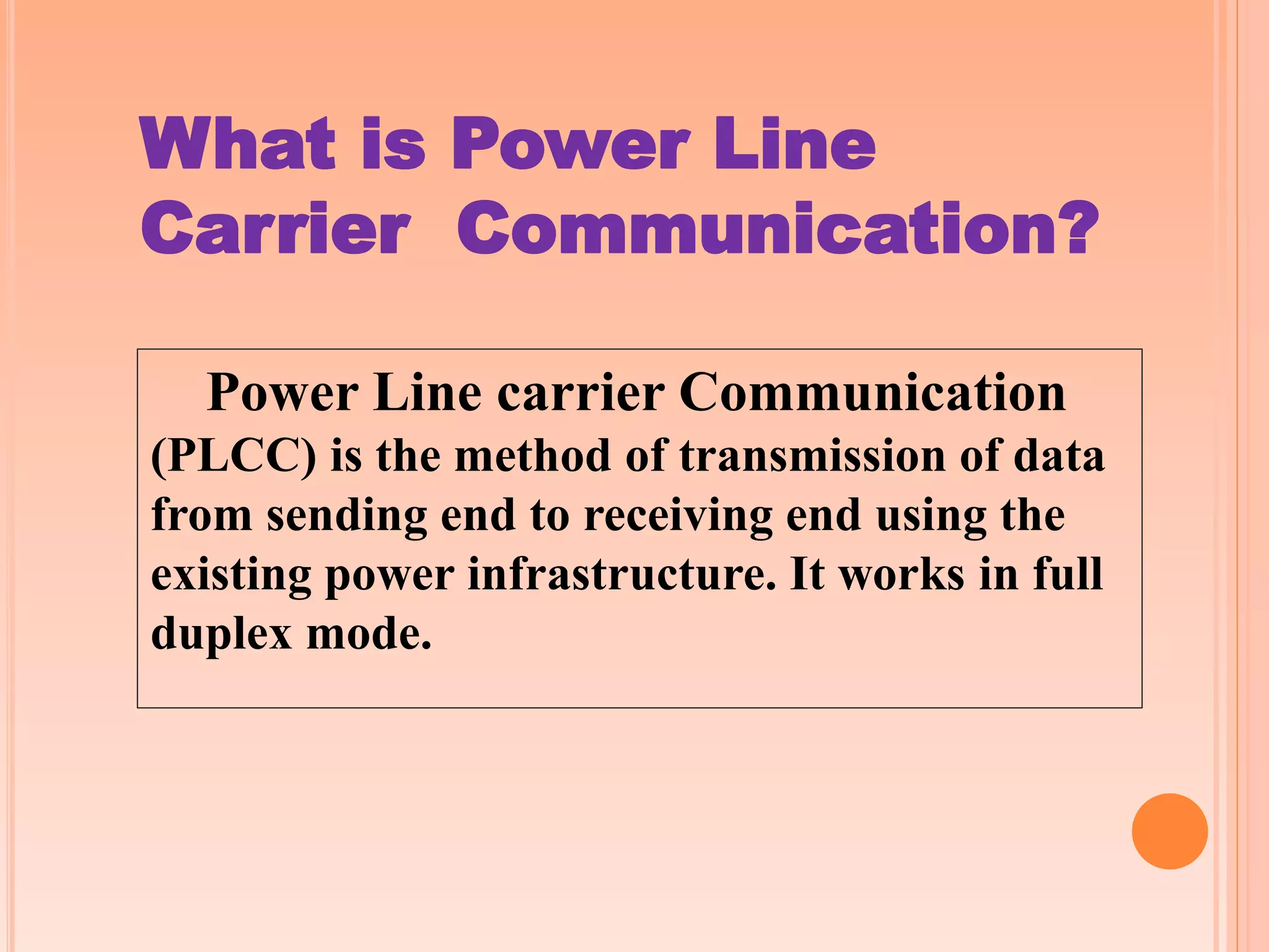power line carrier communication | PPTX