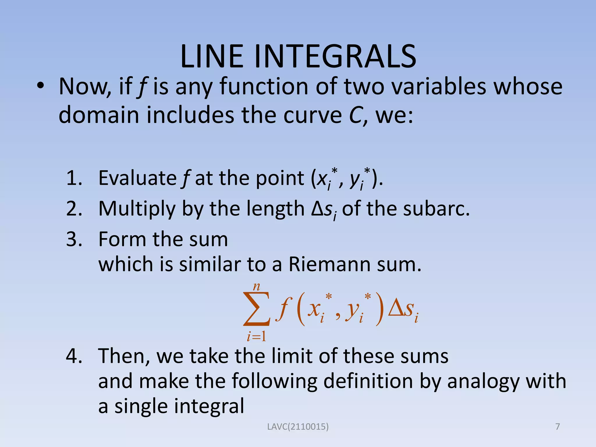 GTU LAVC Line Integral,Green Theorem in the Plane, Surface And Volume ...
