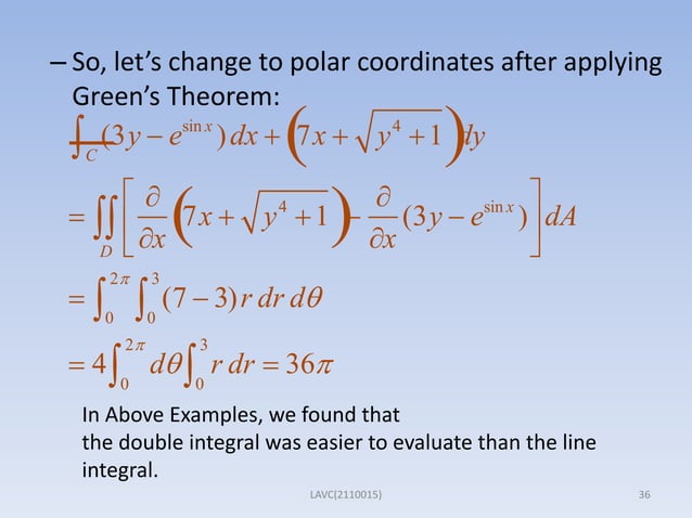 GTU LAVC Line Integral,Green Theorem in the Plane, Surface And Volume ...
