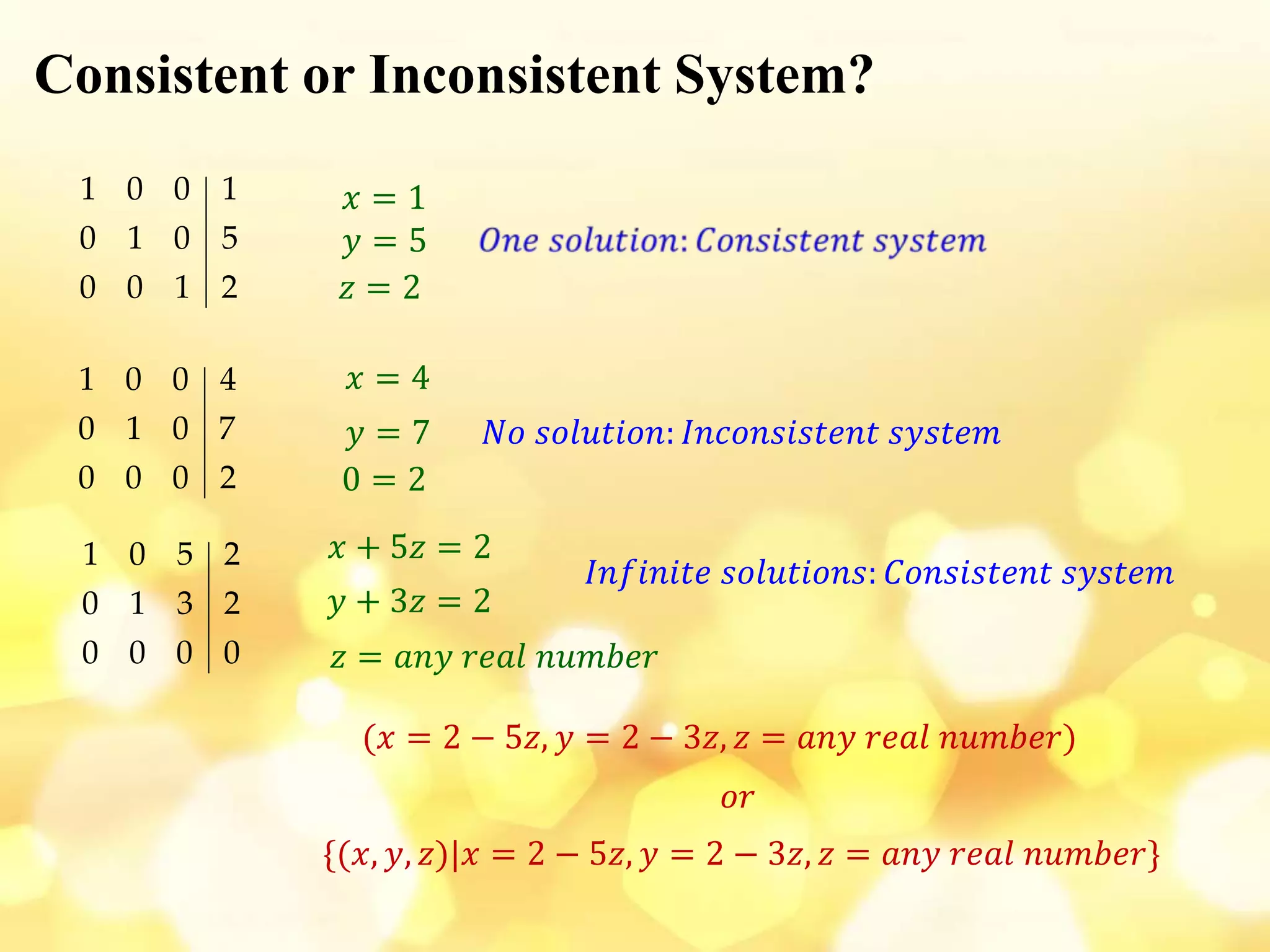 Matrices and System of Linear Equations ppt | PPTX