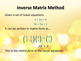 Matrices and System of Linear Equations ppt | PPTX