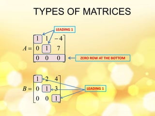 Matrices and System of Linear Equations ppt | PPT
