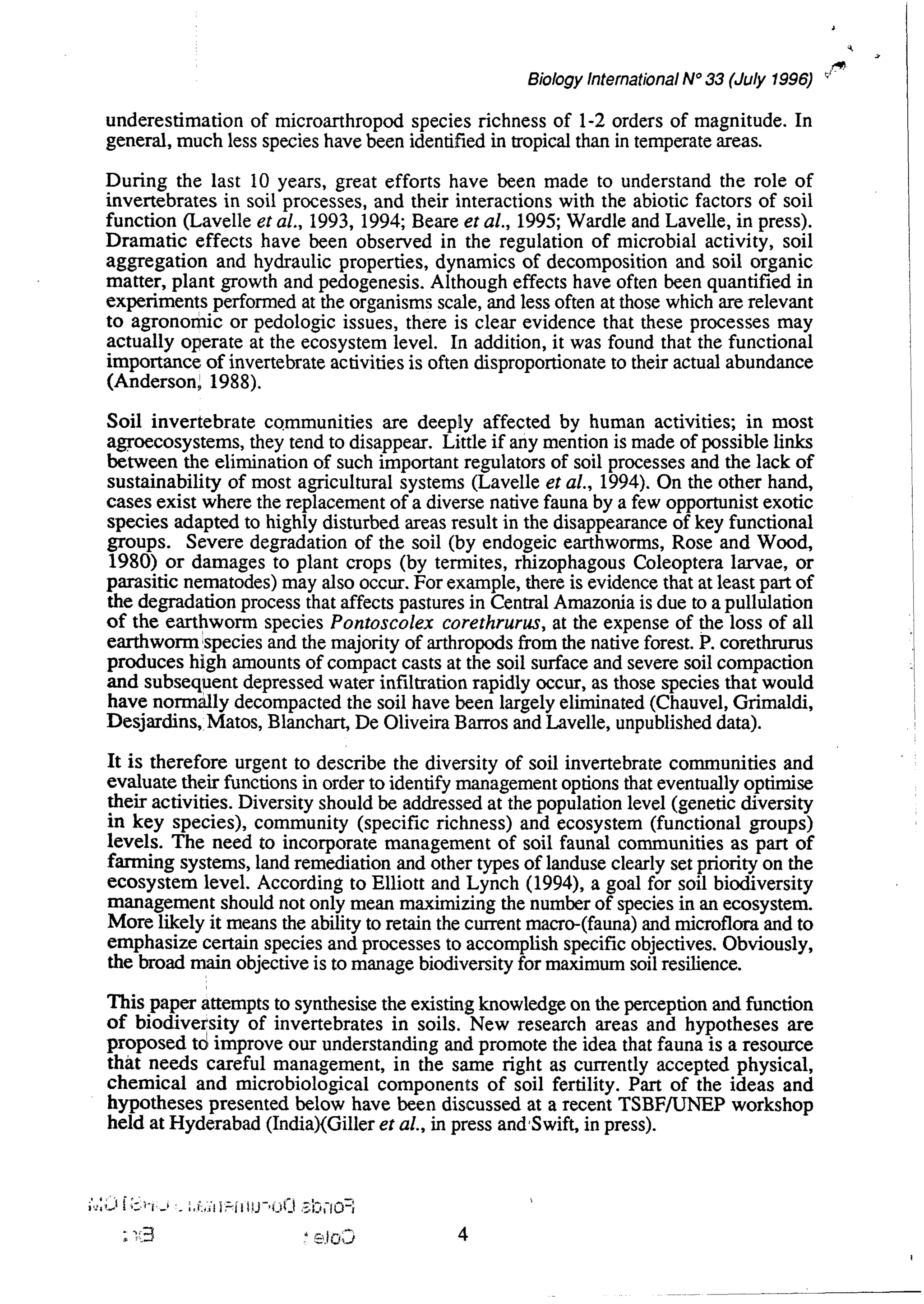 Diversity of Soil Fauna and Ecosystem Function | PDF