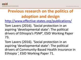 The politics of distributing social transfers in Ethiopia - Tom Lavers ...