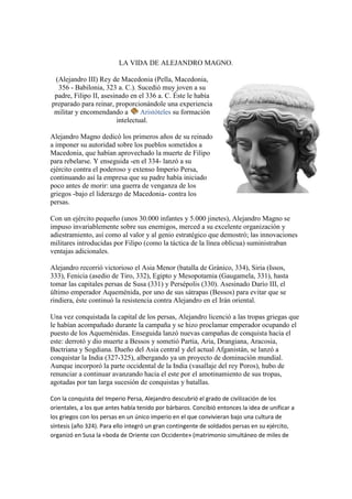 La vida de alejandro magno | DOCX