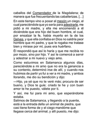 La vida de lazarillo de tormes y de sus fortunas y adversidades | DOCX