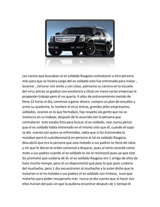 La vida del ex soldado raygoza | DOCX