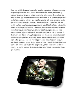 La vida del ex soldado raygoza | DOCX