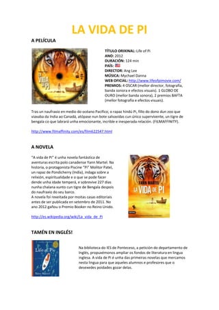 A VIDA DE PI | DOCX
