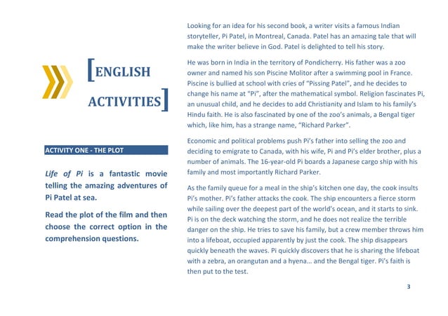 LIFE OF PI ACTIVITY PACK | PDF