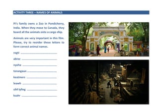 LIFE OF PI ACTIVITY PACK | PDF