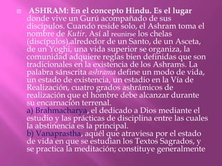 La vida en el ashram | PPTX
