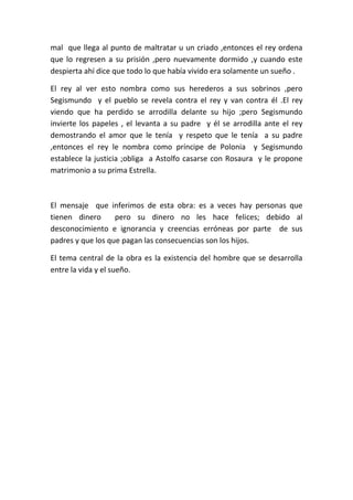 La vida es sueño word | PDF