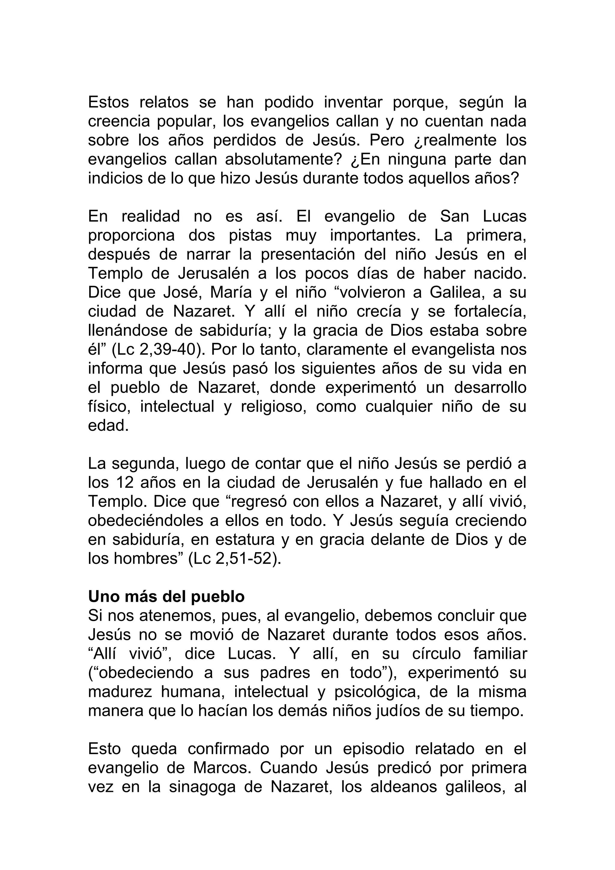 La Vida Oculta De Jesus Docx