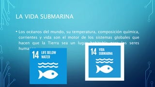 La vida submarina como objetivo mundial para la sostenibilidad. | PPTX