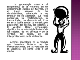 La violencia en colombia como dispositivo del saber poder | PPT