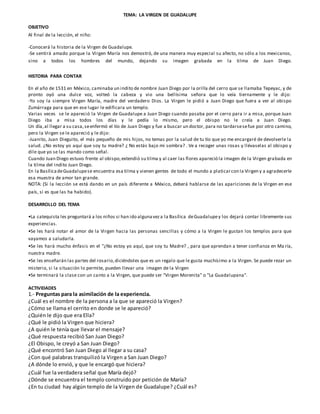 La virgen de guadalupe | DOCX