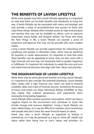 LAVISH LIFESTYLE | PDF
