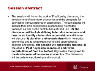 Connecting approaches in heterodox economics | PPT