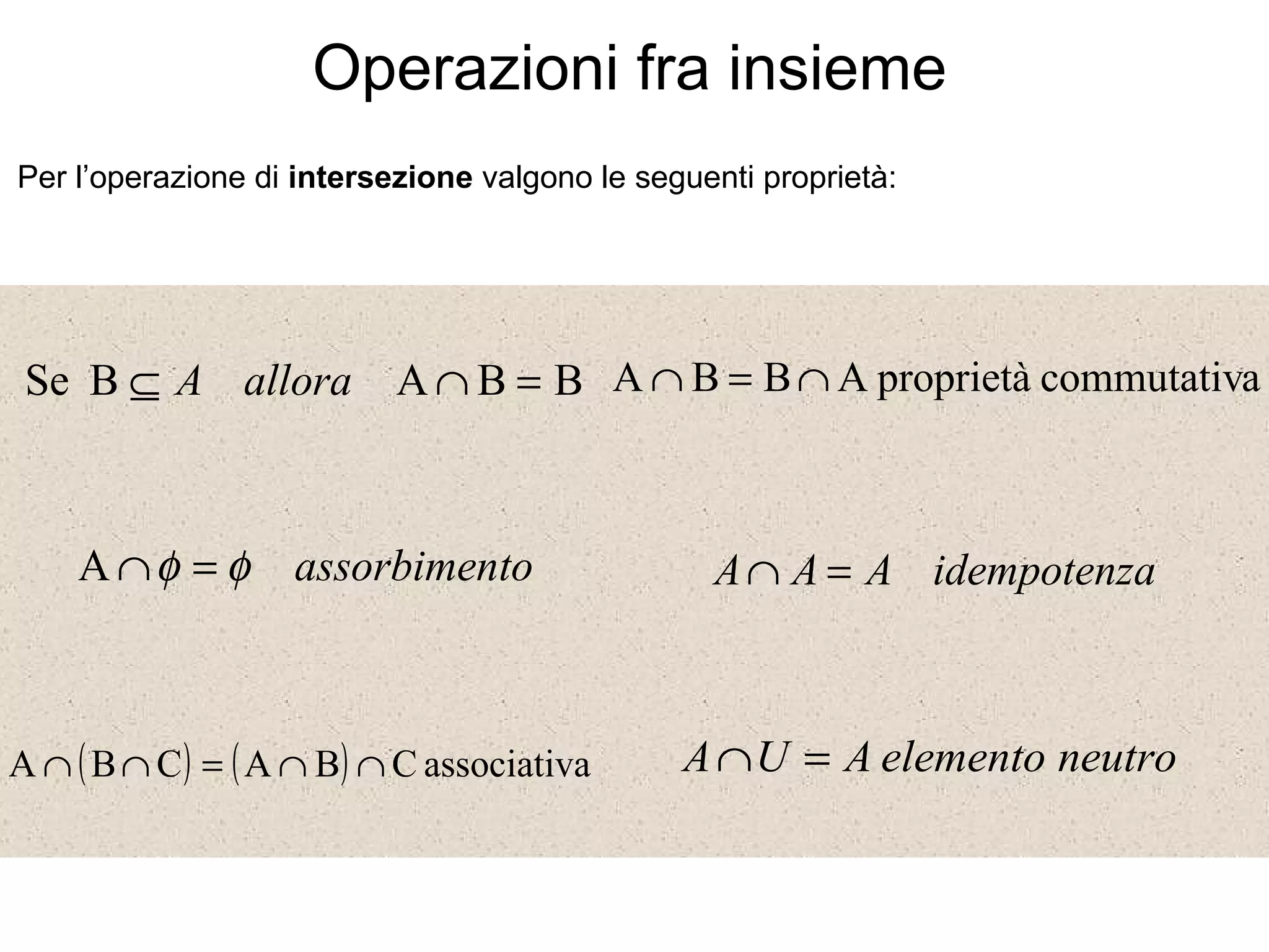 Lavorare con gli insiemi | PPT