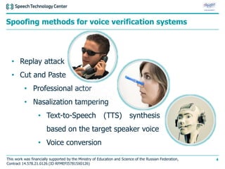 Galina Lavrentyeva - Anti-spoofing Methods for Automatic Speaker Verification System | PPTX ...