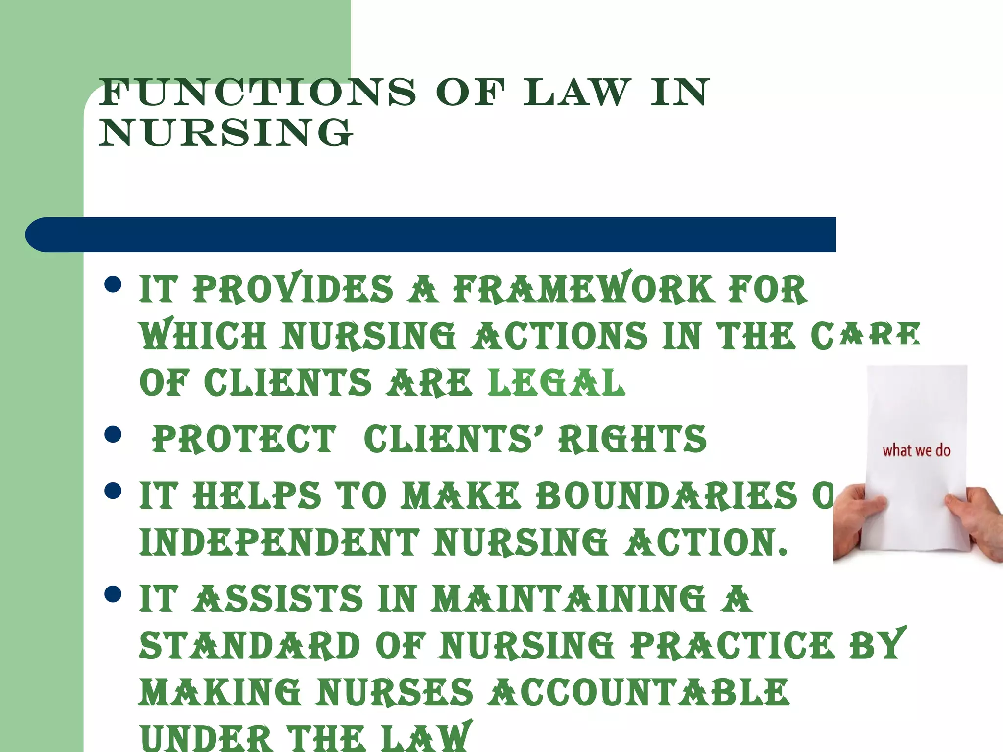 LAW AND NURSING PRACTICE | PPT
