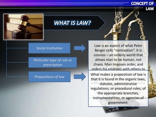 Law: Concepts and Viewpoints | PPTX