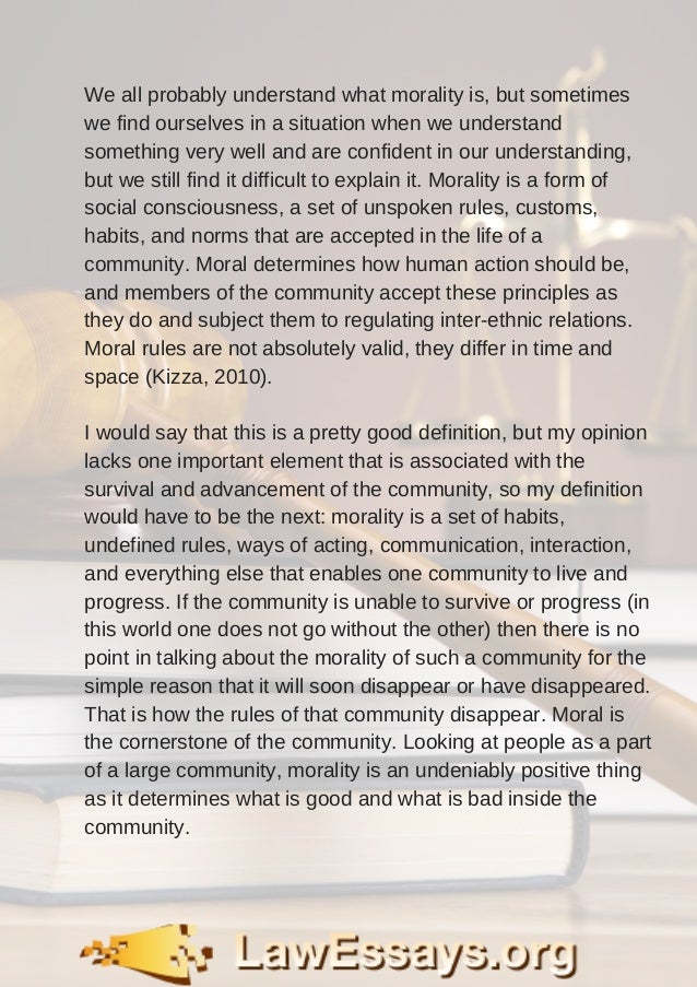 Law And Morality Essay Sample Law And Morality Essay Sample