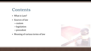 Types and sources of law in planning legilation | PPTX