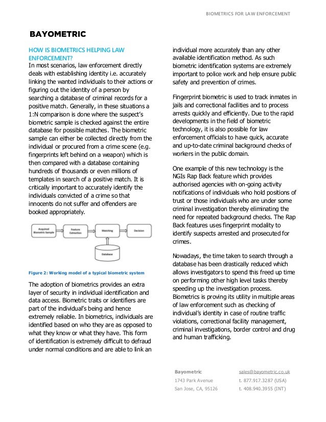 Law Enforcement Biometric Solution