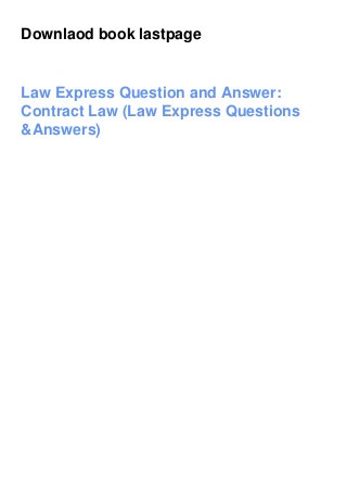 contract law questions and answers book pdf