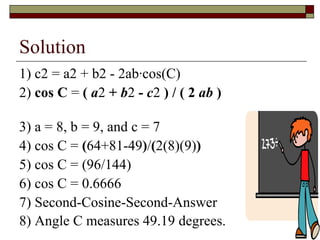 Law Of Cosines Presentation | PPT