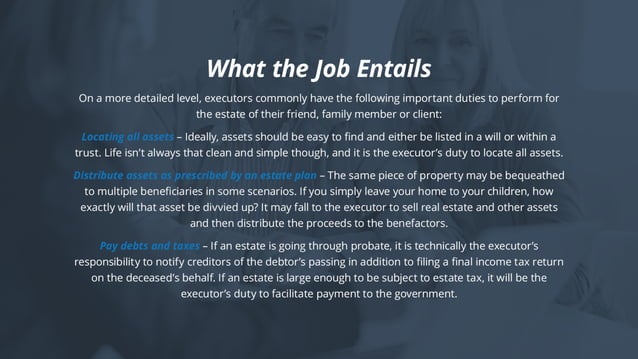 Responsibilities of an Executor | PPT