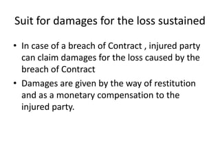 Law remedies for breach of contract | PPTX