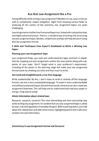 Ace that Law Assignment like a Pro | PDF