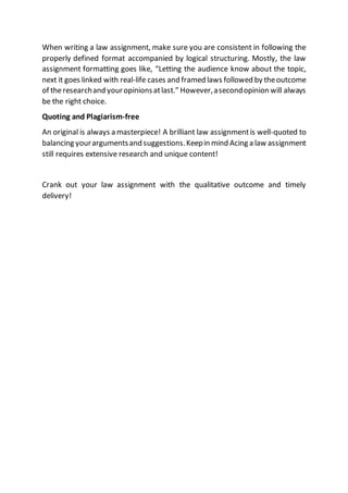 Ace that Law Assignment like a Pro | DOCX