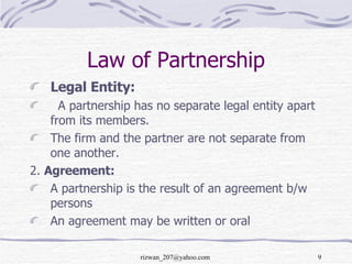 Business Law, Law of partnership | PPT