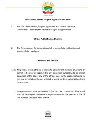 CHANGE OF OFFICIAL LOGO LAW | PDF