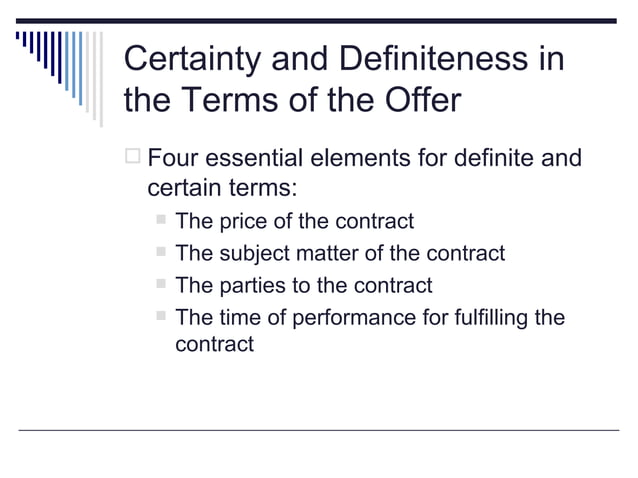 Law 206 Ch. 2 - Offer | PPT