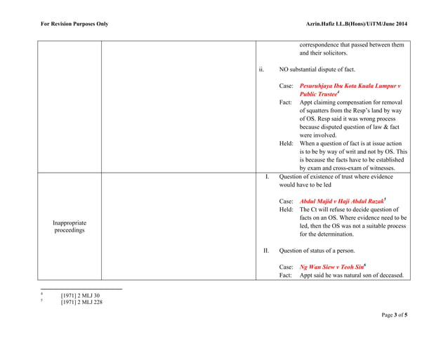 Modes of Originating Process - For Revision Purposes Only | PDF | Law