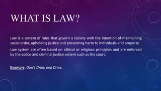 Law and classification of law | PPTX